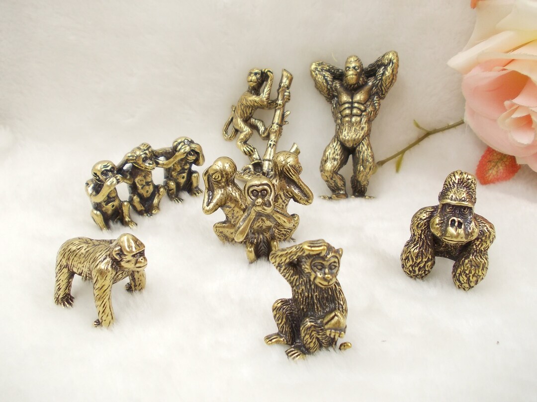 Set of 7,brass Monkey King Statue Figurinechinese Fengshui King Kong ...