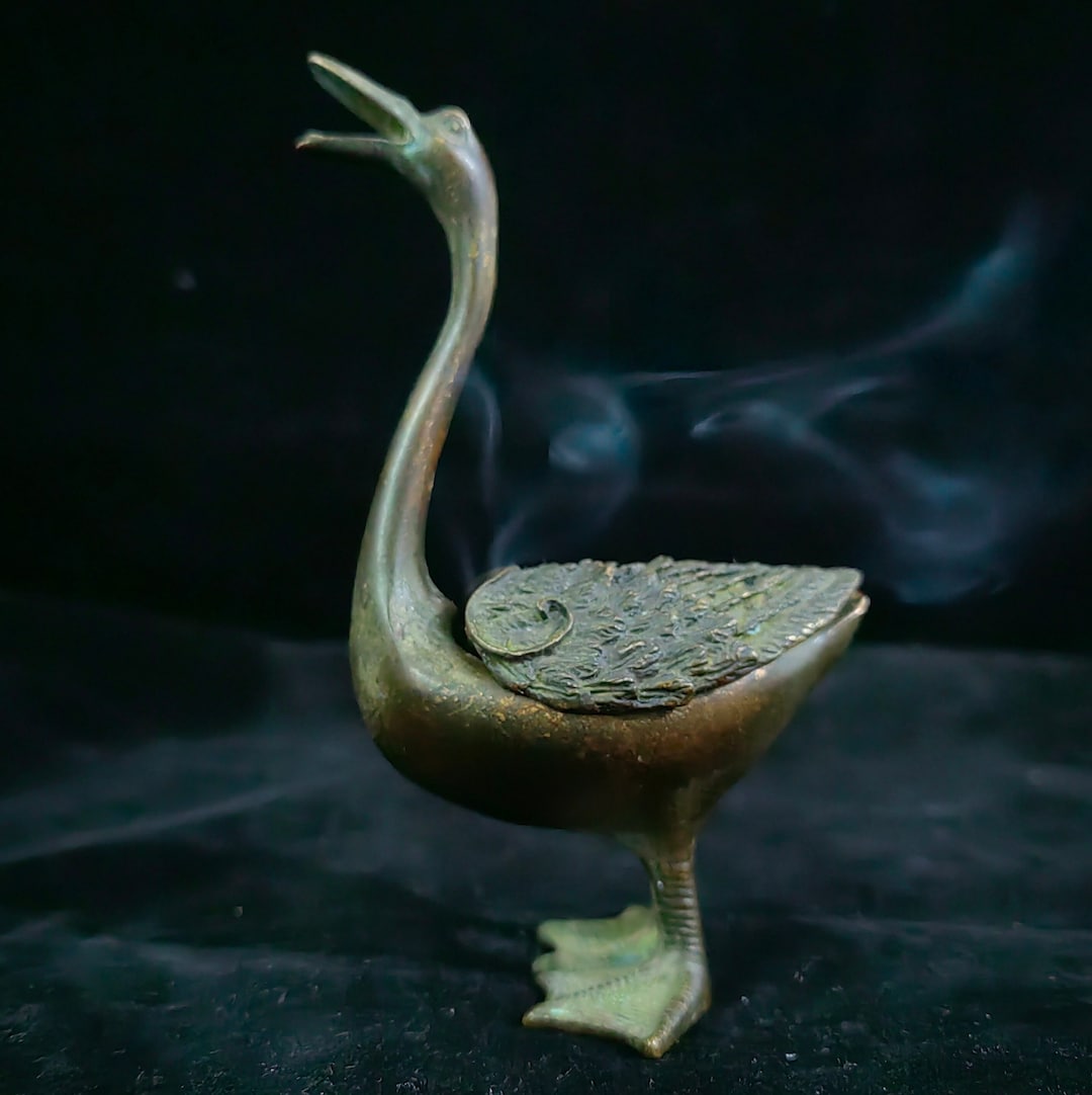 Vintage Style Goose Shape Ash Catcher, Brass Cone Insense Burner ...