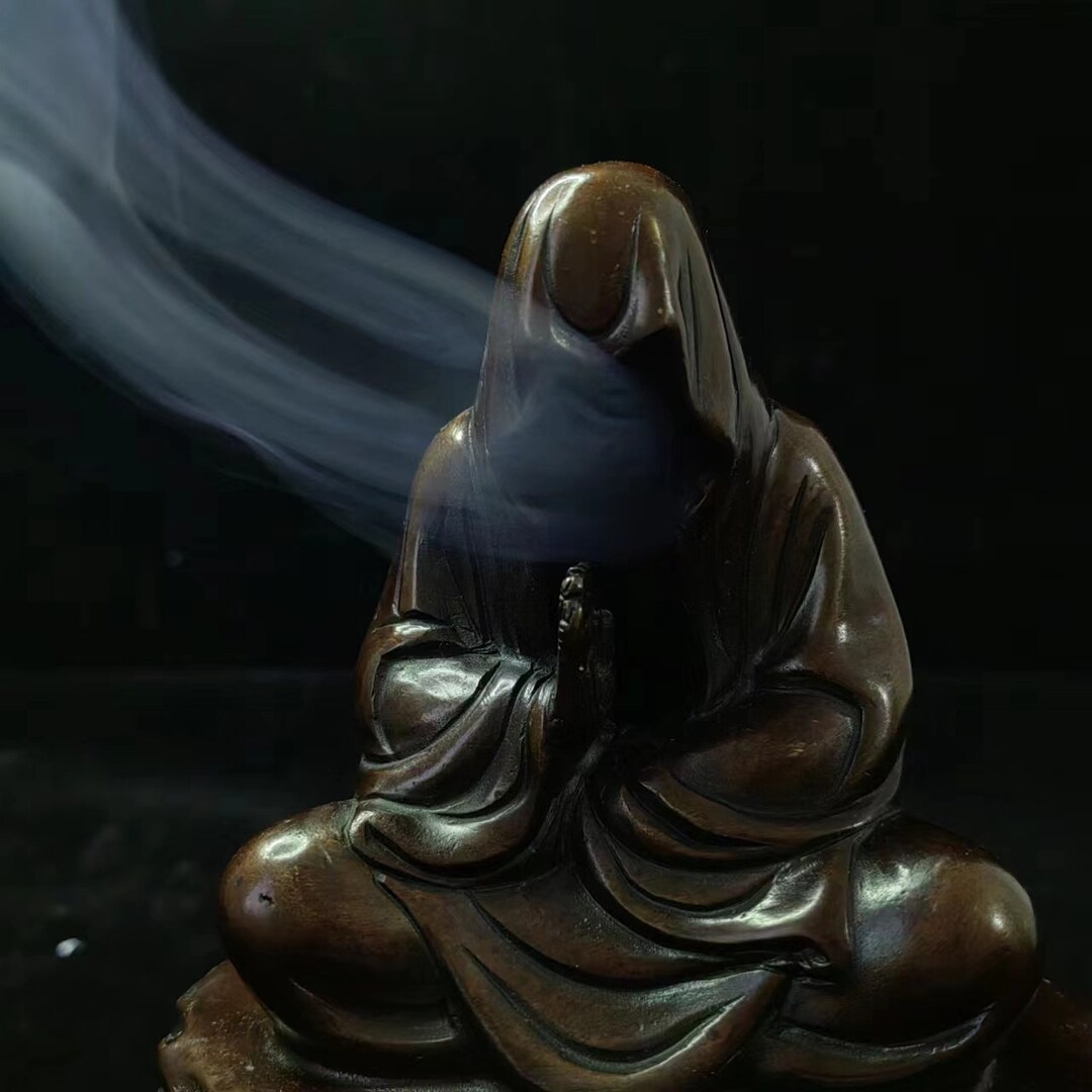 Tibet Nepal Metal Buddha Statue Incense Burner Buddhist Pray Blessings ...