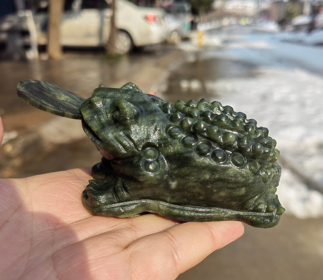 Wealth Toad Jade Crystal Healing Green Jade Toad Carving Carved,crystal ...