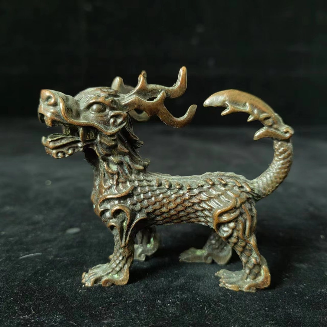 Wealth Pixiu Statue Feng Shui Decor Kirin Pi Yao, Copper Kylin , Bronze ...