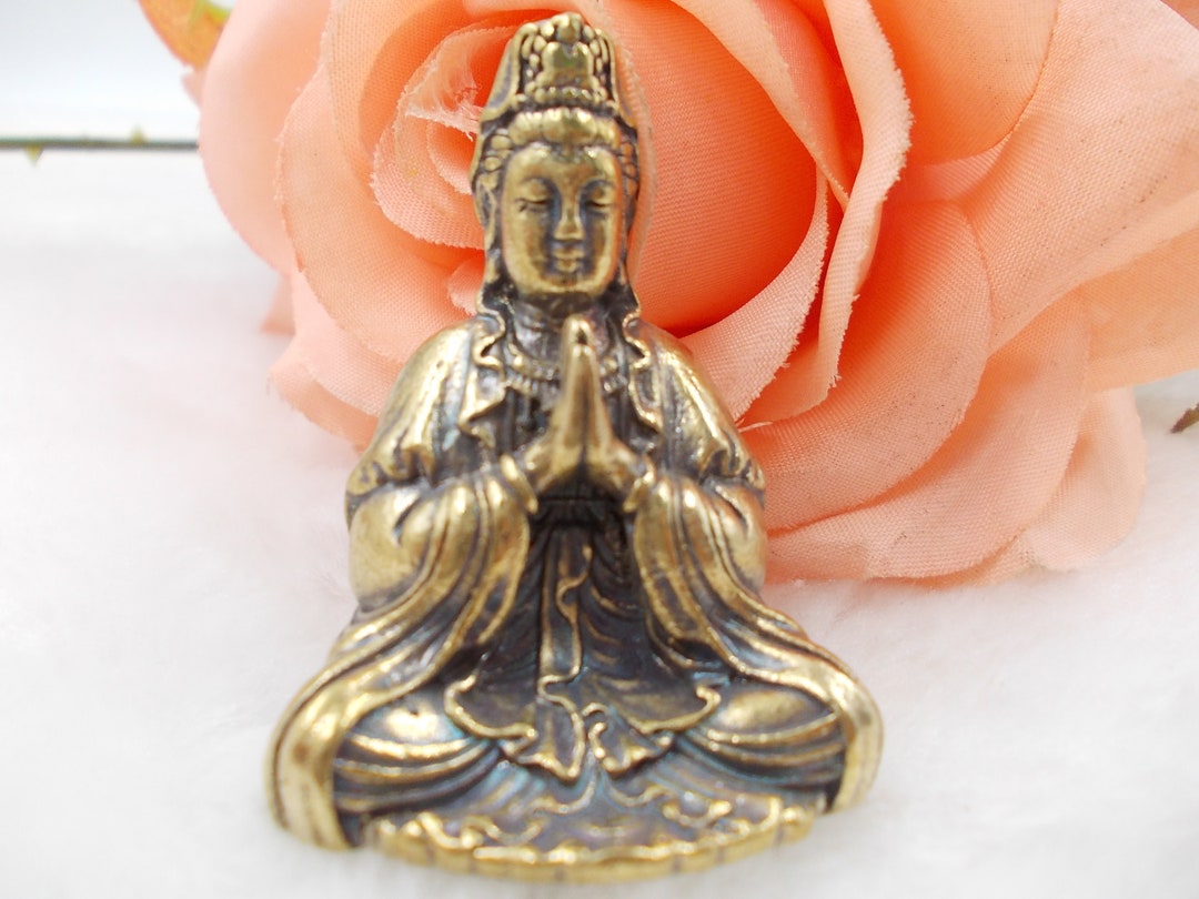 63g Vintage Solid Brass Buddha Statue Collection Meditation Buddha ...