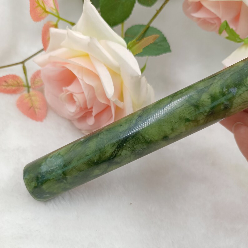 Green Jade Rolling Pin, Stone Kitchen Utensil, Sugar Craft Decorating ...