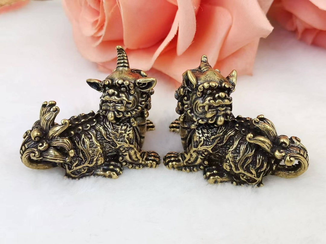 A Pair of Feng Shui Imperial Guardian Chi Lin/kei Loon/qi Lin for Anti ...