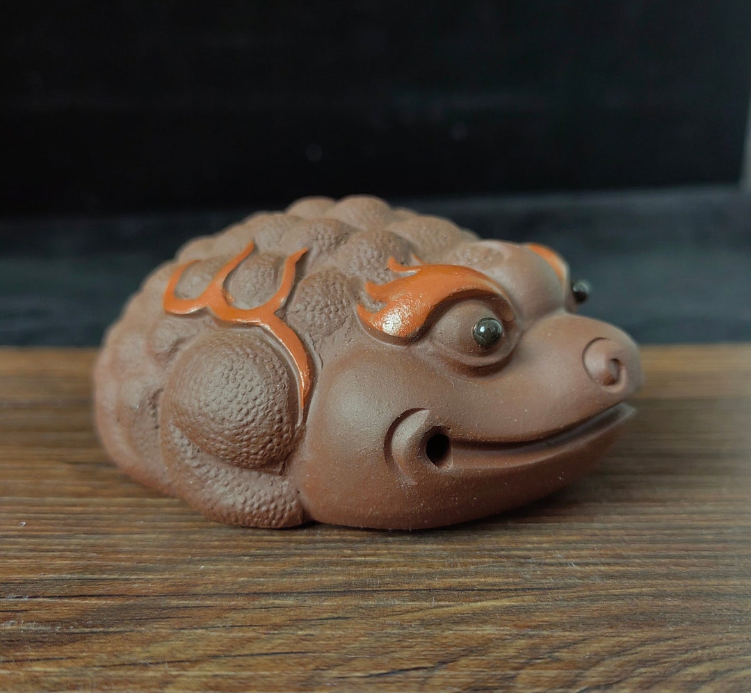 Tea Pet Fire Toad Zisha Yixing Carved Toad Frog Figure Tea Play Set ...