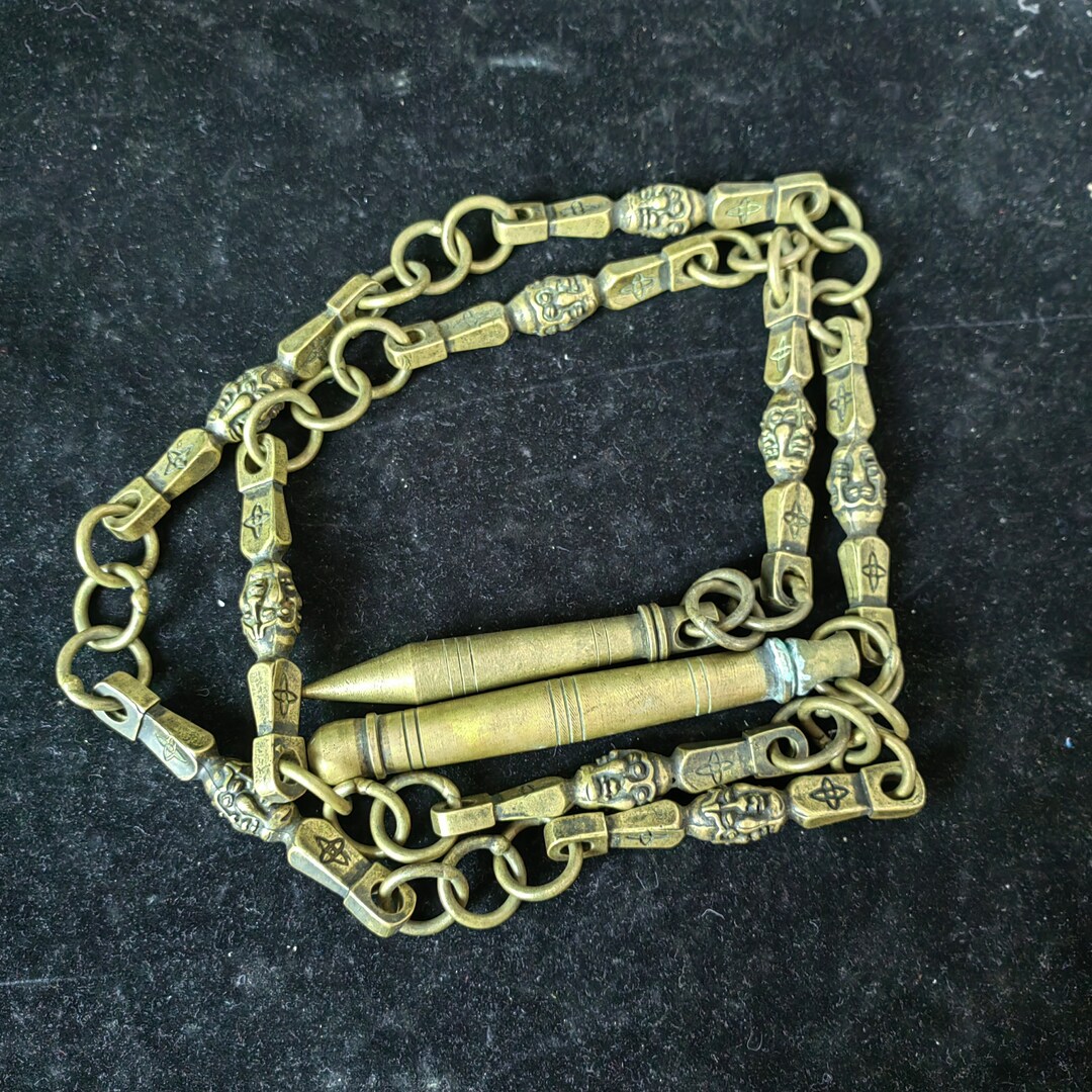 Big Chain Antique Copper Link Chinese Gongfu Buddha Head Face - Etsy