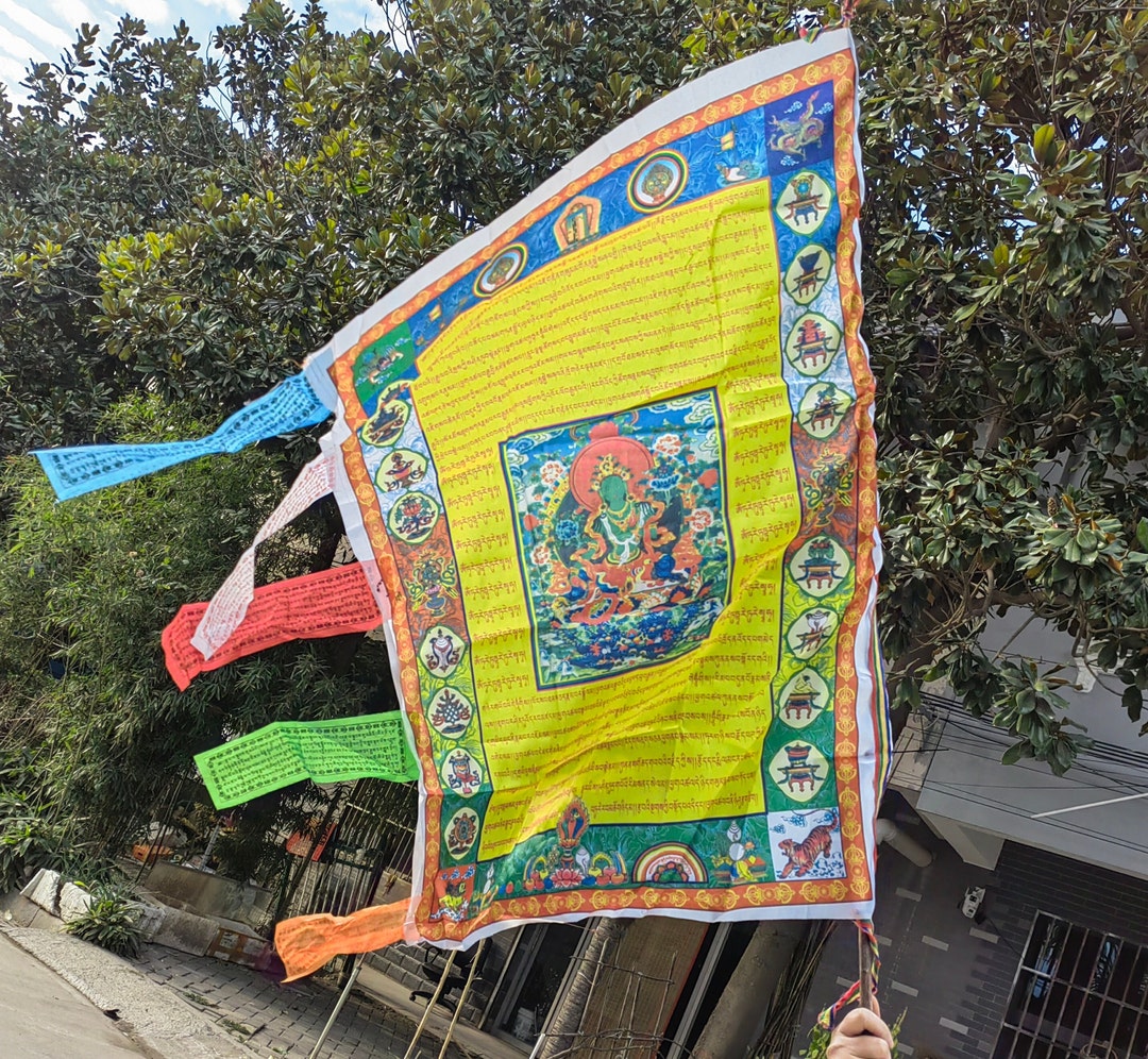 Healing Green Tara Flags Hands of Tibet Mini Om Mani Padme Hum Buddha ...