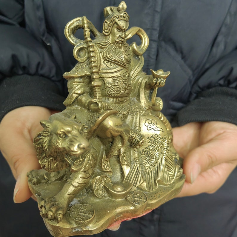 Brass Guan Yu Statue, Feng Shui Decor, Warrior Sculpture - Etsy