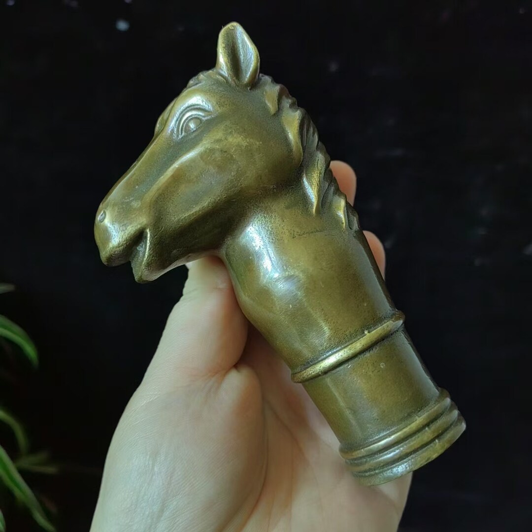 Vintage Horse Cane Walking Stick Head,bronze/brass Hand Carved Solid ...