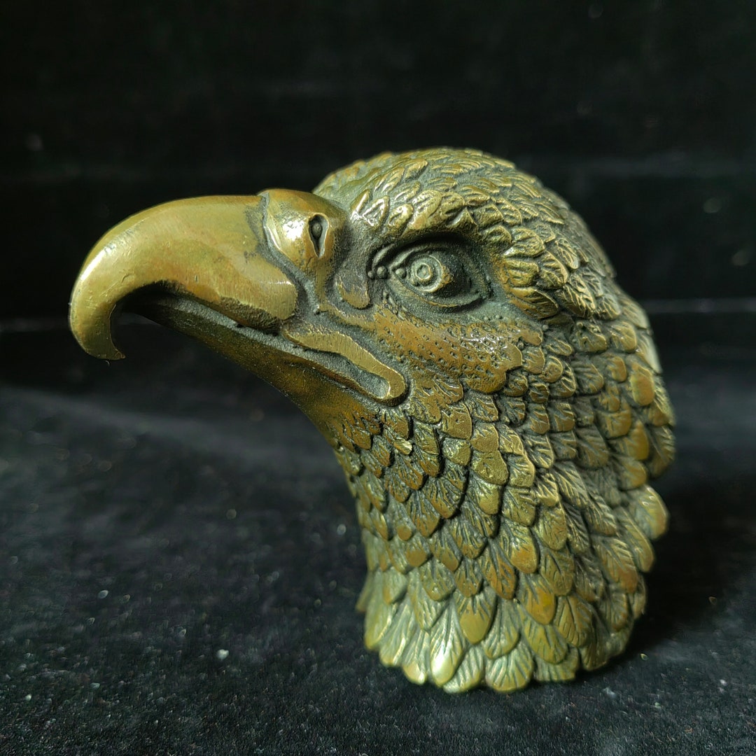 Bronze Eagle Head Statue, Copper Hawk Bald Bust Sculpture Figurine ...