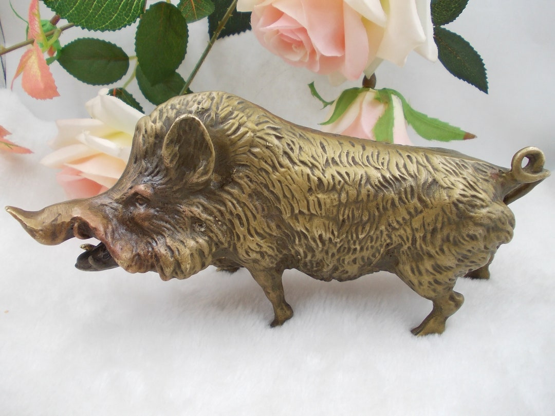 Wild Boar Brass Doll Pig Statue, Desktop Decoration Toys and Gifts ...