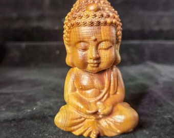Wood Carving Meditating Buddha Mini Dharma Peace Zen Bodhisattva ...