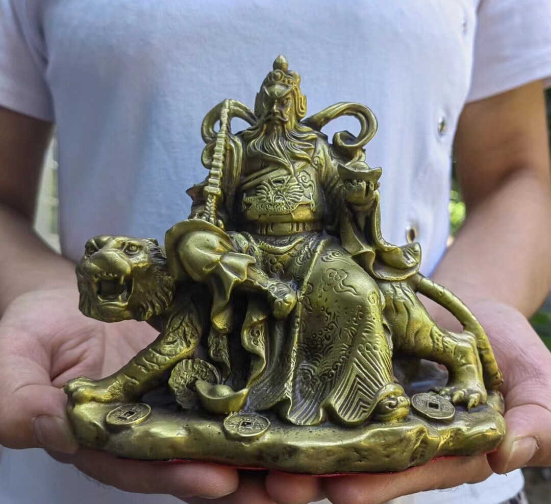 Tibet Nepal Metal Buddha Statue Buddhist GUANGONG Pray Blessings ...