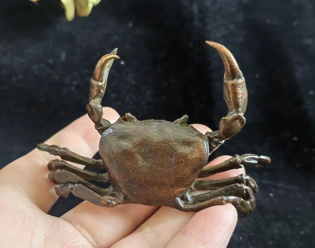 Red Copper Carving Vintage Style Cute Lucky Crab Statues Fortune Crab ...