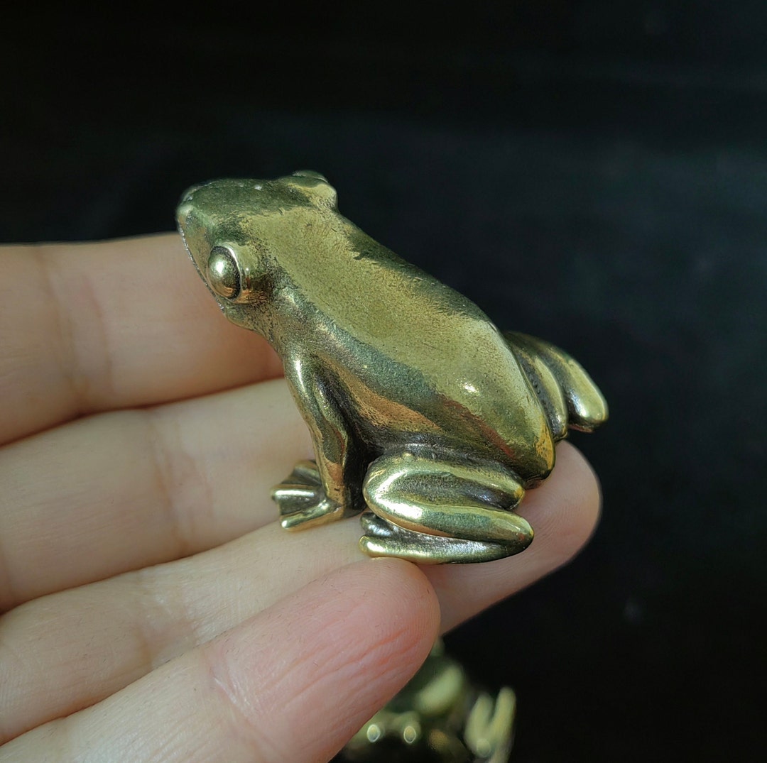 Vintage Style Copper Frog Statue,lucky Animal Figure Frog Figure Funny ...