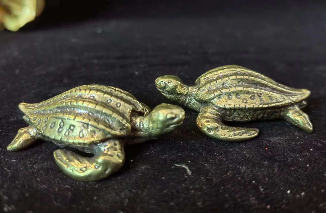 Get 2 Brass Sea Turtle Ornament, Feng Shui Dragon Turtle Divine Beast ...