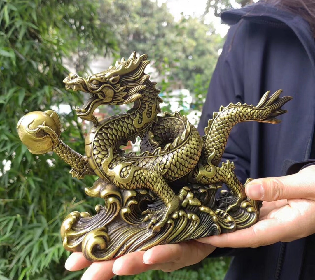 Ancient Tibet Copper Gilt Dragon Beast Statue Old Chinese - Etsy