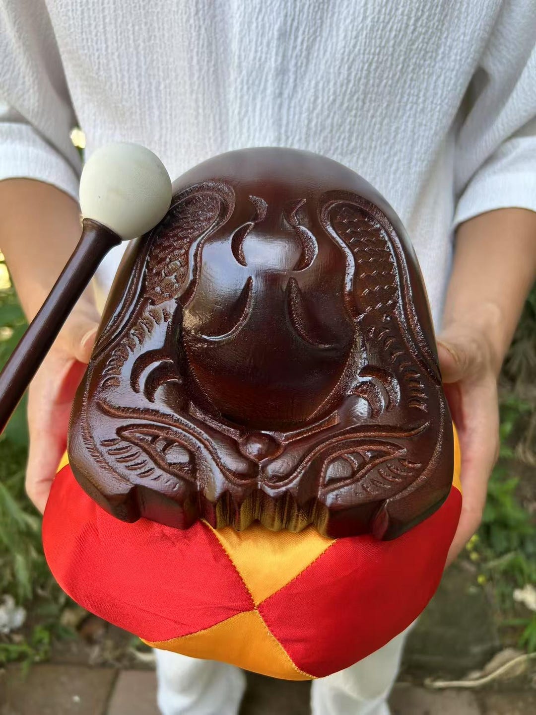 Japanese Wooden Muyu Drum, Buddhist Monk Instrument, Altar Decor - Etsy
