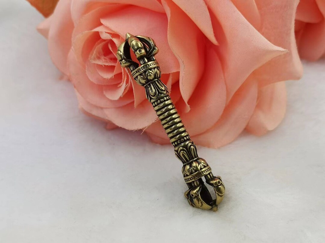 Brass Copper Buddhism Tantric Vajra Pestle Figures Amulet Pendant Men's ...