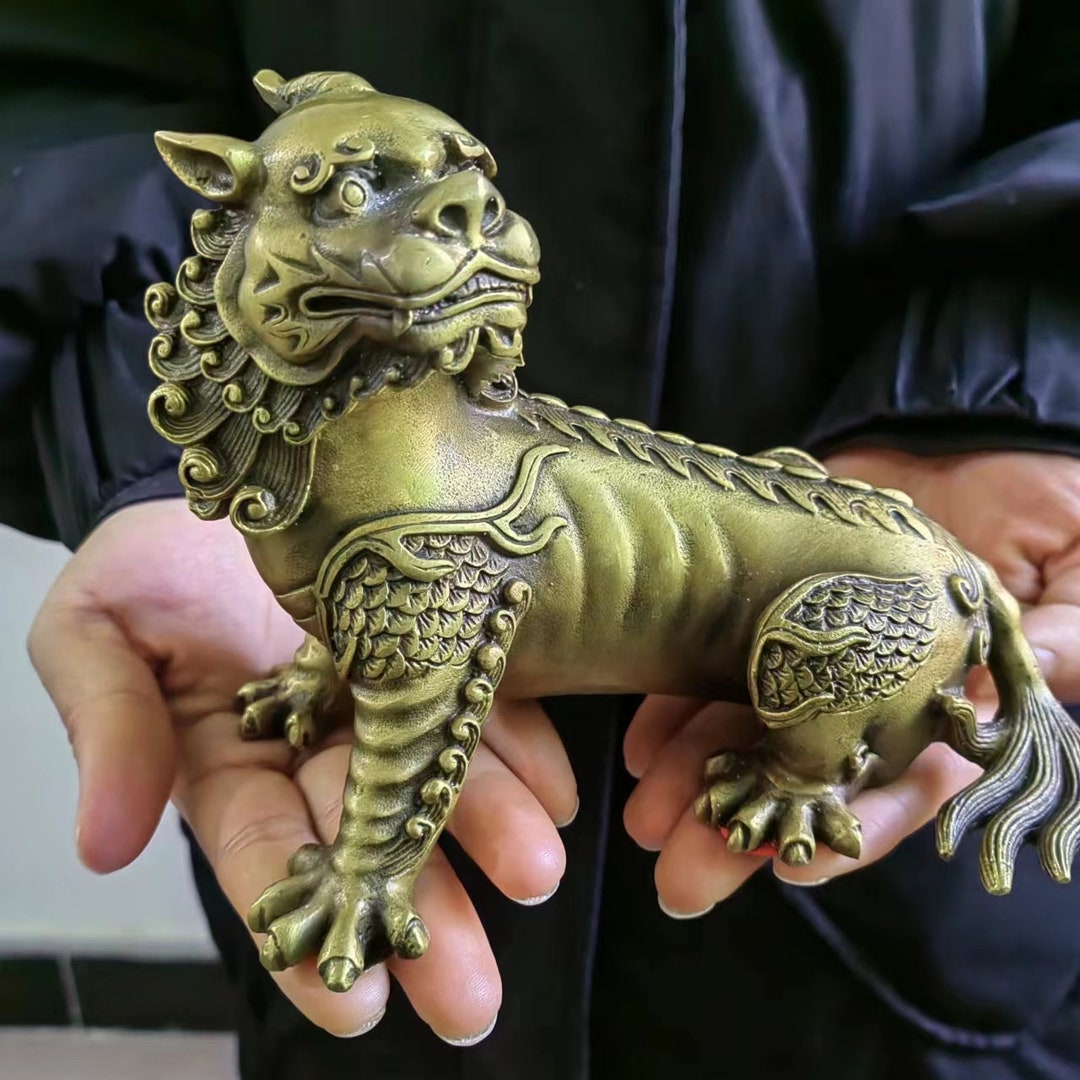 Ancient Copper Tibet Di Ting Beast Ornament Pixiu Miniature Brass Nepal ...
