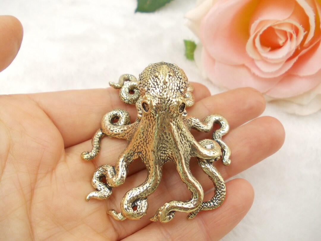 Mini Brass Octopus Sculpture Status, Lucky Animal Sea Animal Figures ...