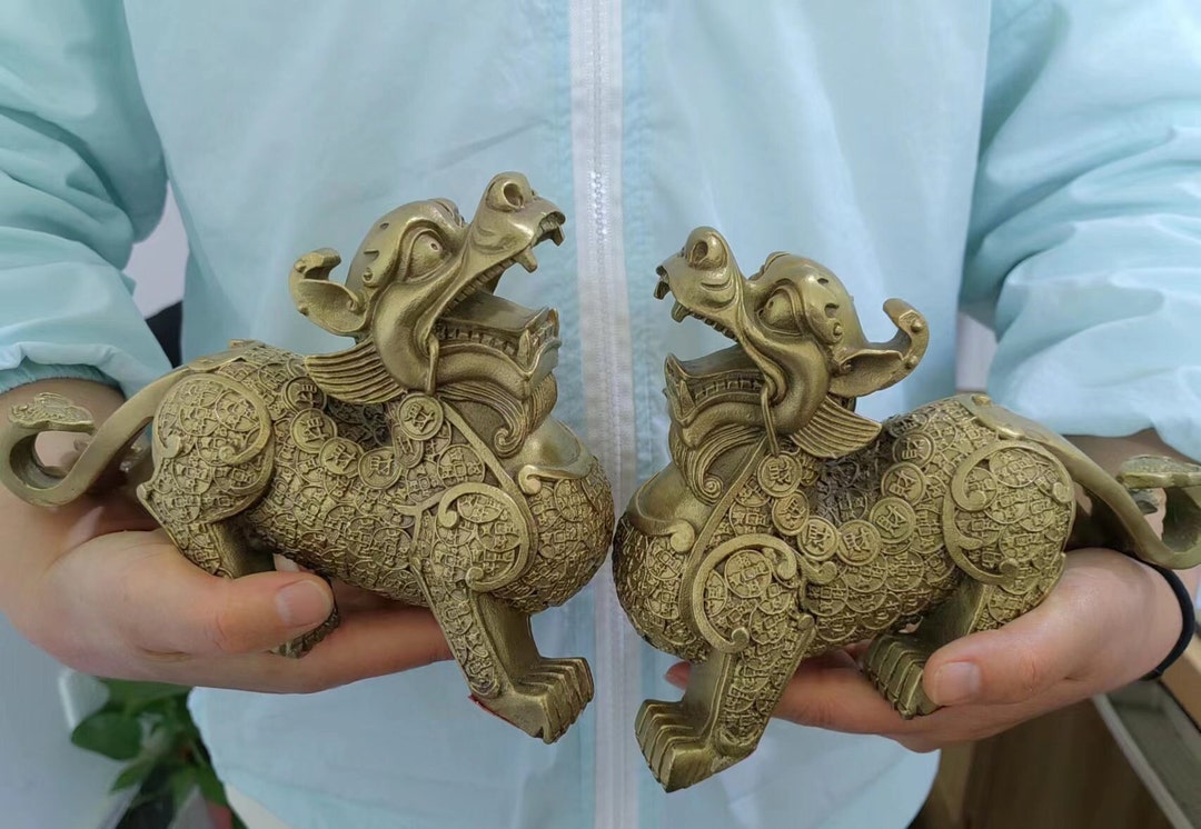 Pair Feng Shui Pi Yao/pi Xiu for Wealth Good Luck Figurine, Winged ...