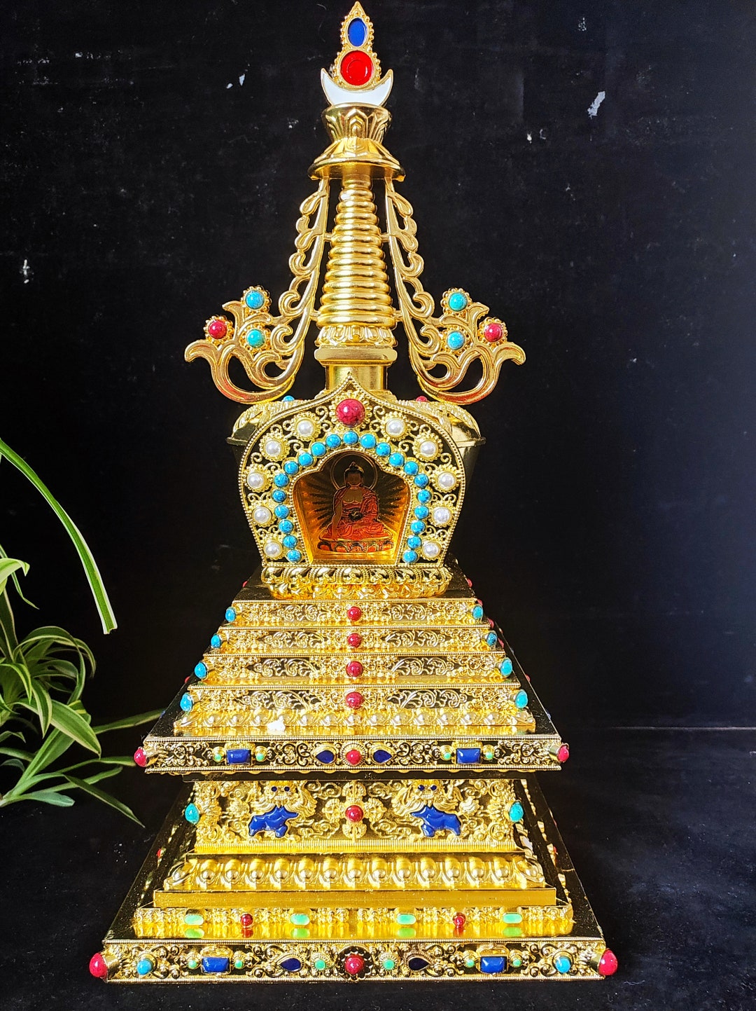 14 Inches Buddhist Stupa,relic Tower Temple Meditation Tibetan Buddha ...