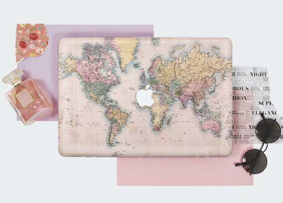 Vintage World Map Pro 16 Cover Map Macbook Pro New Macbook Air | Etsy
