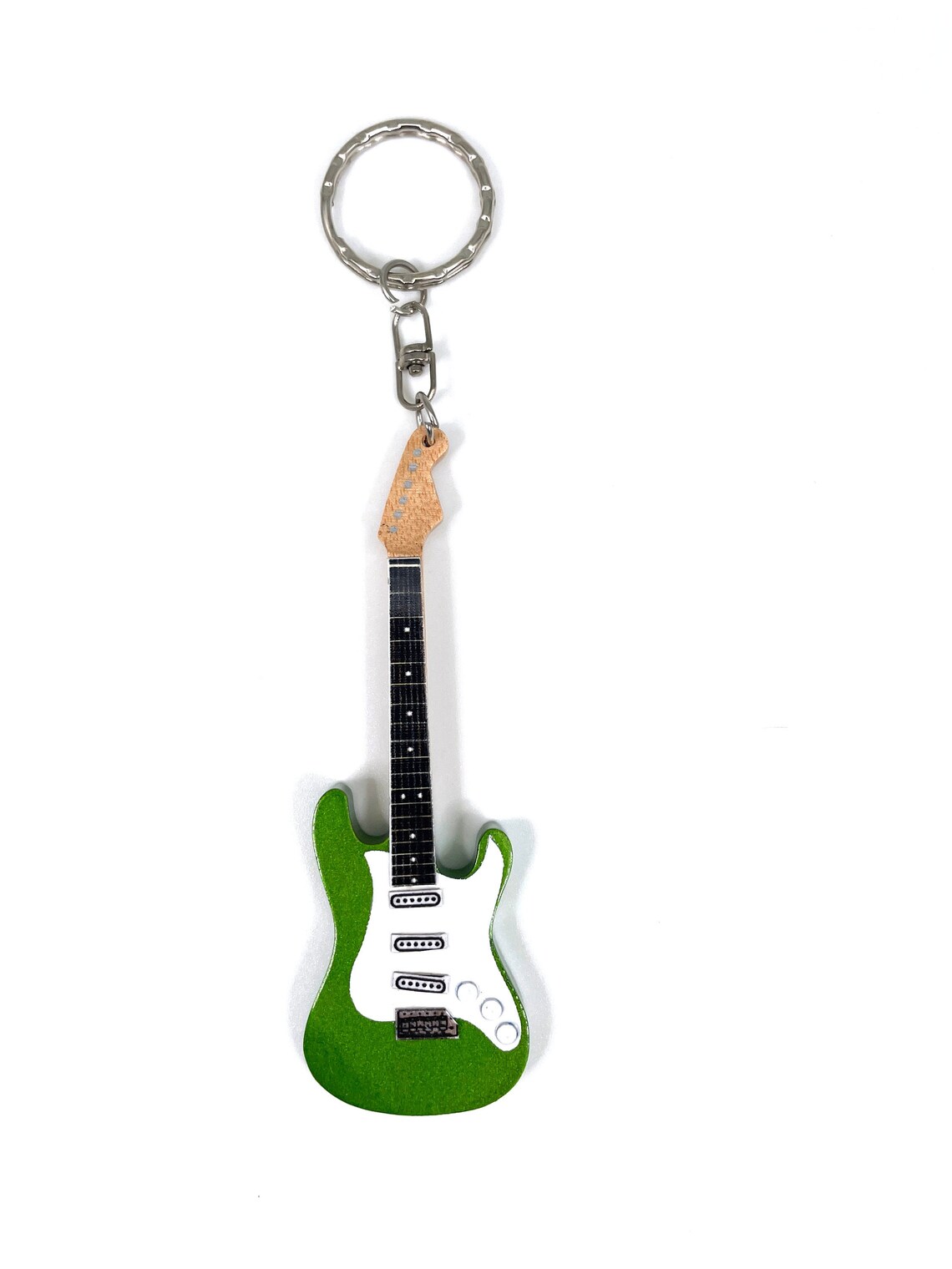 Electric Guitar Keychain Green - Etsy