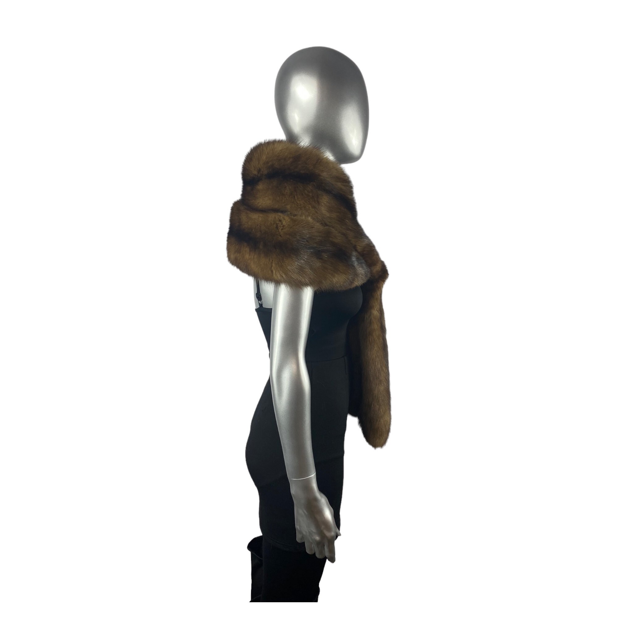 RUSSIAN SABLE Stole W/ Long Fronts, Size S, Certified Vintage Fur W ...