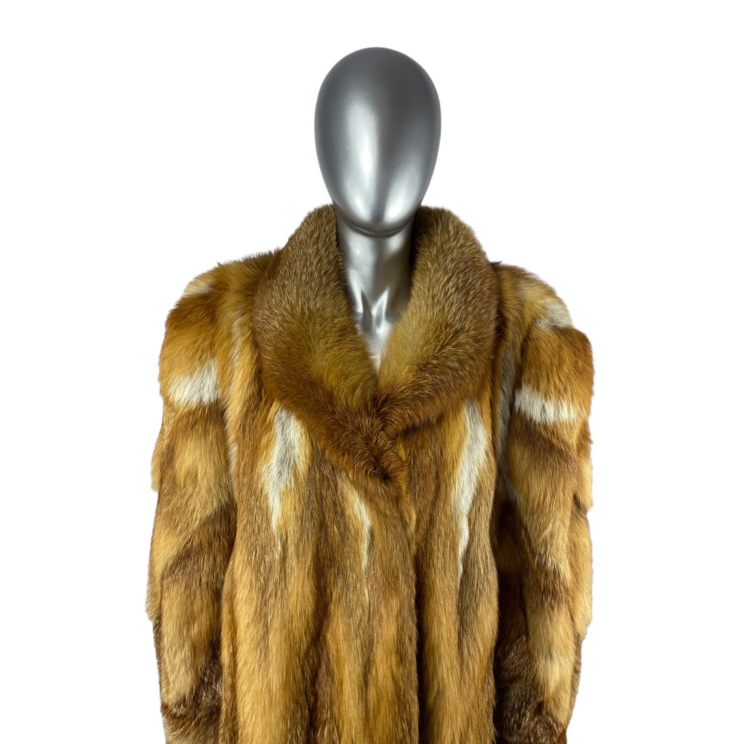 RED FOX 7/8 Coat, Size XXL, Made in Paris, Certified Vintage Fur W ...