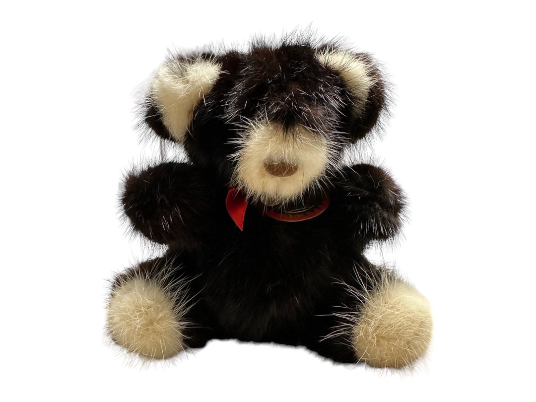 GENUINE RANCH MINK Teddy Bear W/pearl Mink Paws, 6”, Rare Bear, Luxury ...