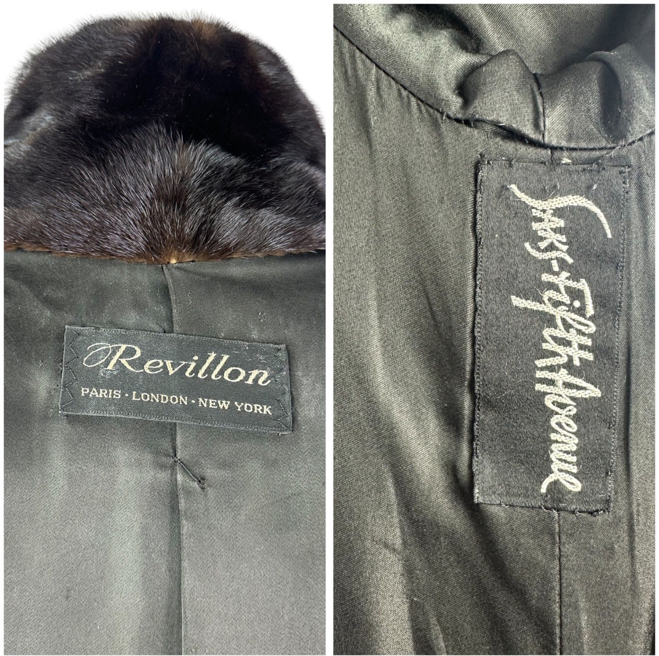 Ranch MINK Coat, SAKS Fifth Avenue, REVILLON, Female Pelts, Size L, Certified Vintage Fur W ...