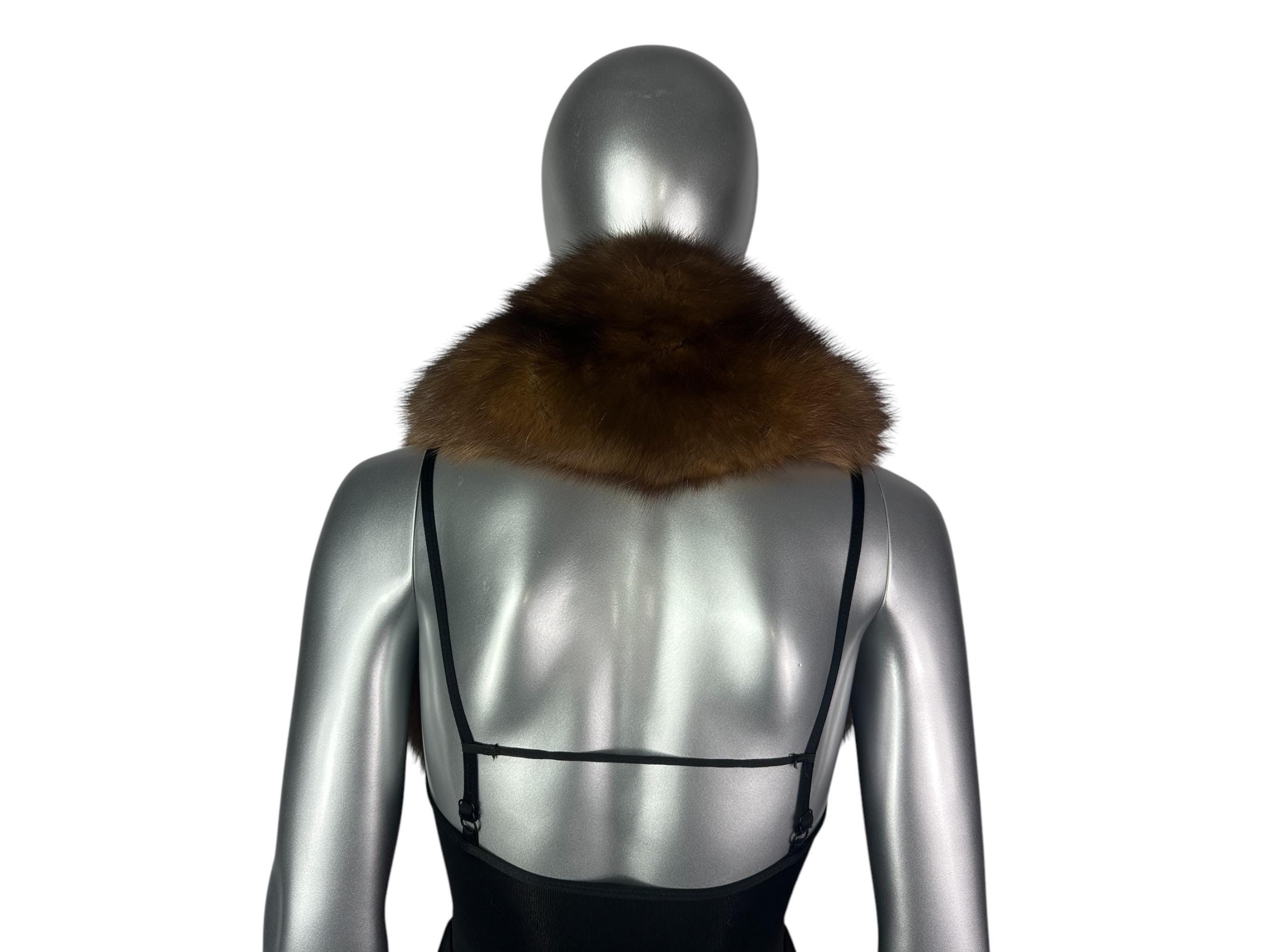 RUSSIAN SABLE Double Row Scarf, Collar, Stole, 43”L, Certified Vintage ...