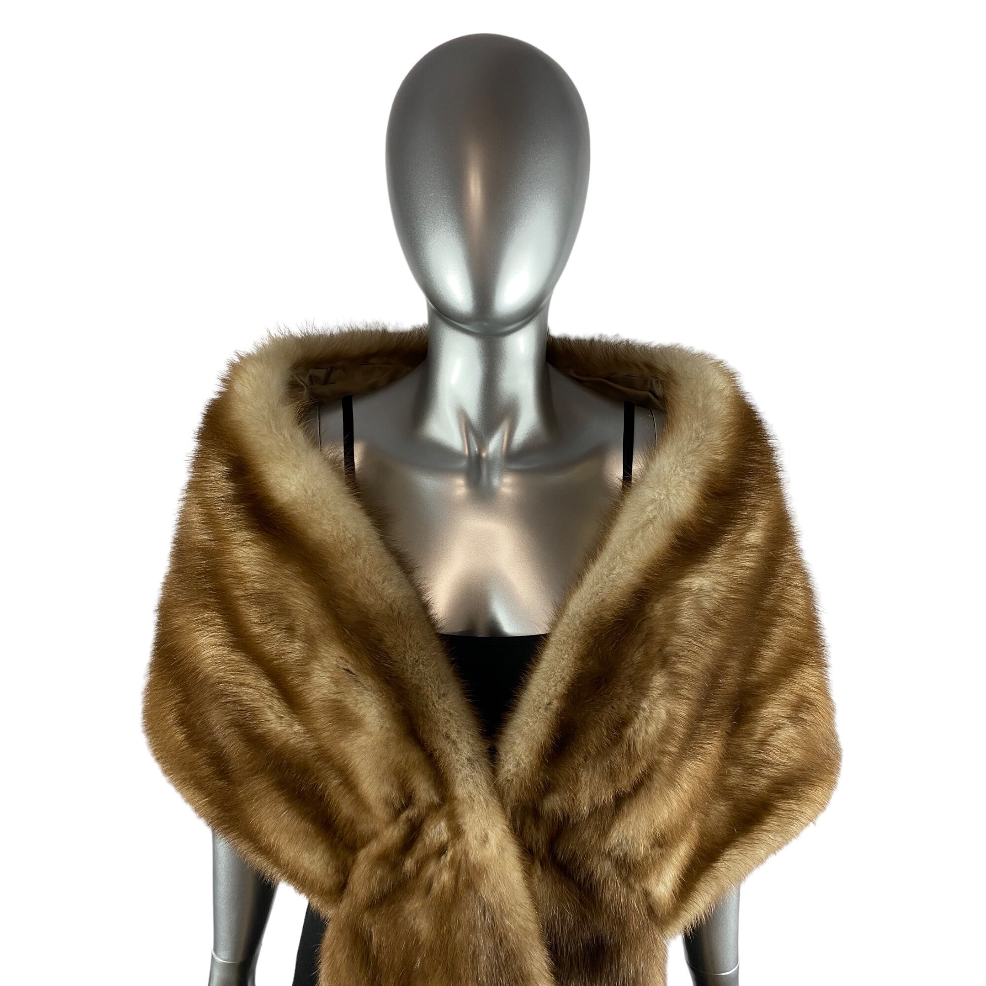 STONE MARTEN Stole, Size L/XL, Certified Vintage Fur W/storage Bag and ...
