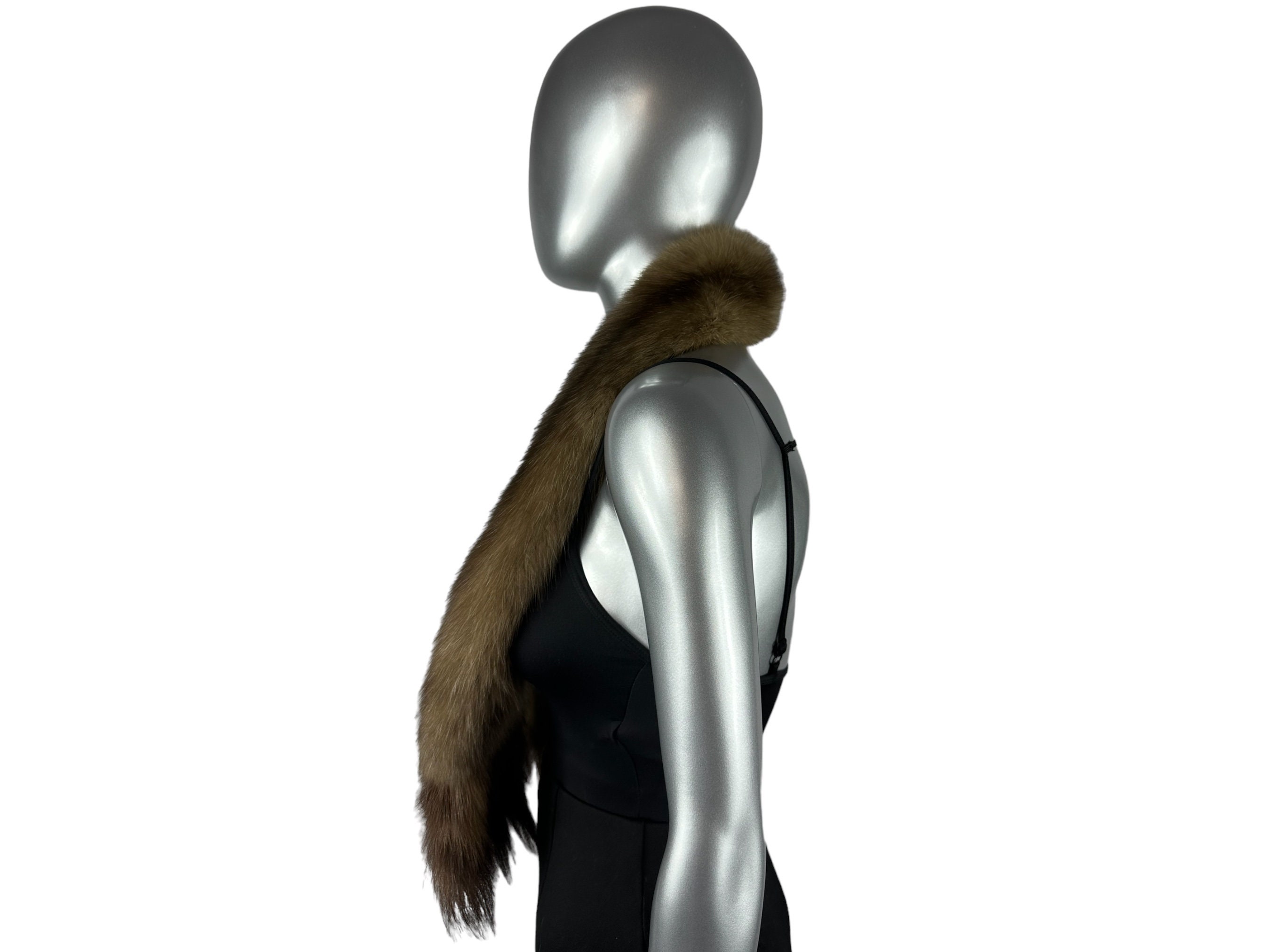 RUSSIAN SABLE Scarf W/5 Tails, Silver Tip, One Size, Certified Vintage ...