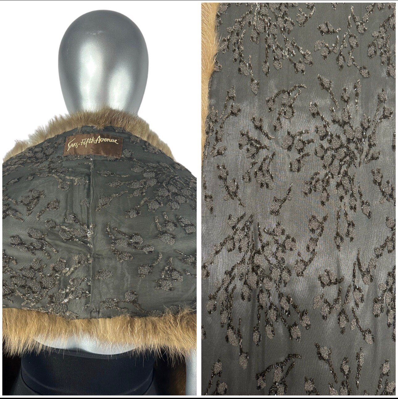 RUSSIAN SABLE Straight Stole, Wrap, SAKS Fifth Avenue Designer, One ...