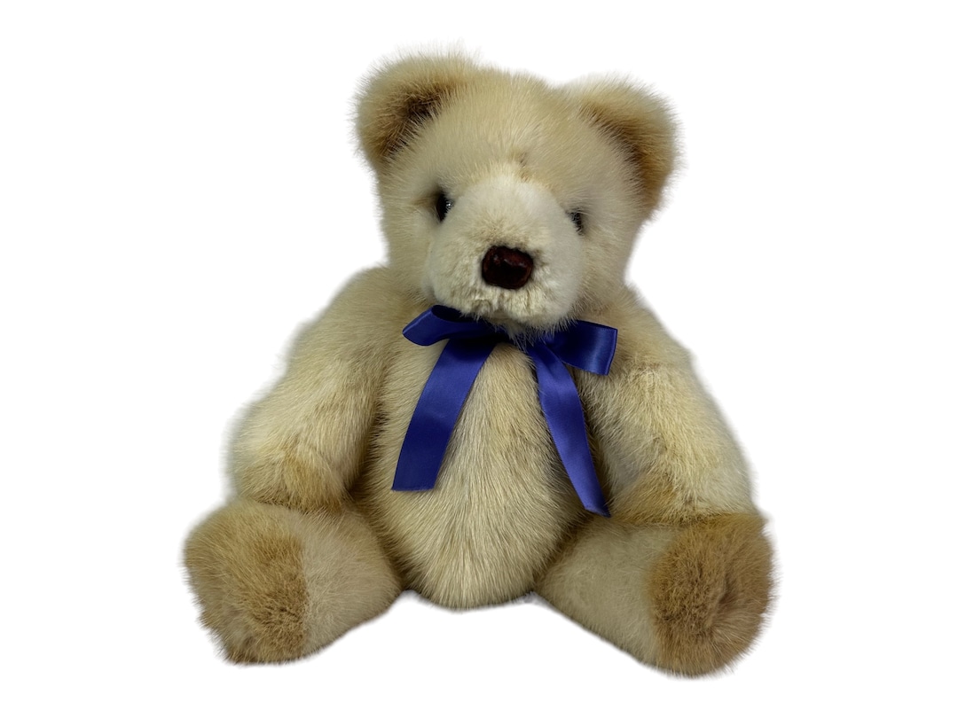 GENUINE PEARL MINK Teddy Bear, Jointed, 14”, Certified Vintage Fur - Etsy