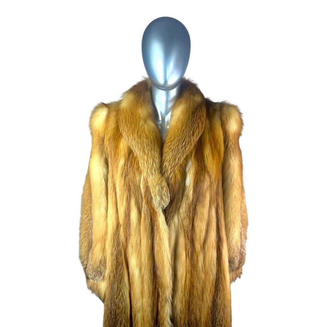 Canadian RED FOX Coat, Size L, Certified Vintage Fur W/storage Bag and ...