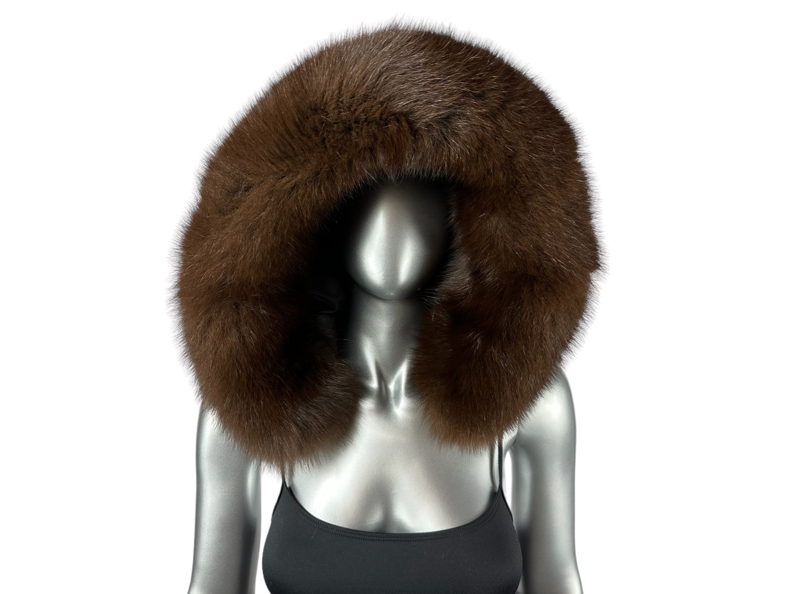 Brown Dyed Fox Double Sided Trimmed Hood, 30, Certified Vintage Fur - Etsy