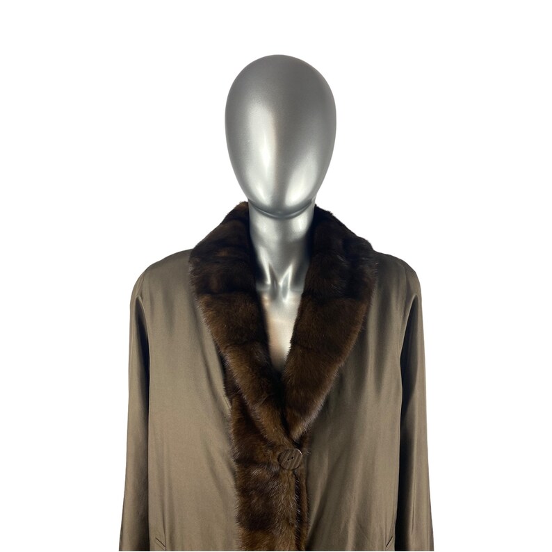 Brown Sheared Mink Jacket W/natural Mink Collar and Cuffs, Reversible ...