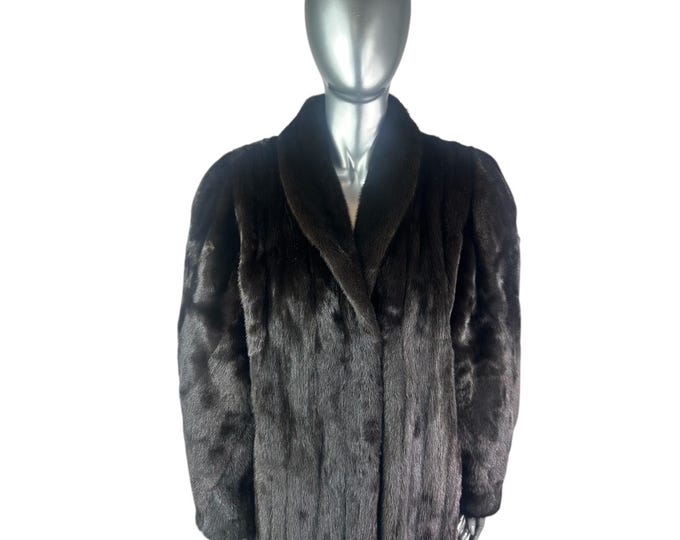 Ranch BLACK DIAMOND MINK Floor Length Coat, Size M, 54” Tall, Certified ...