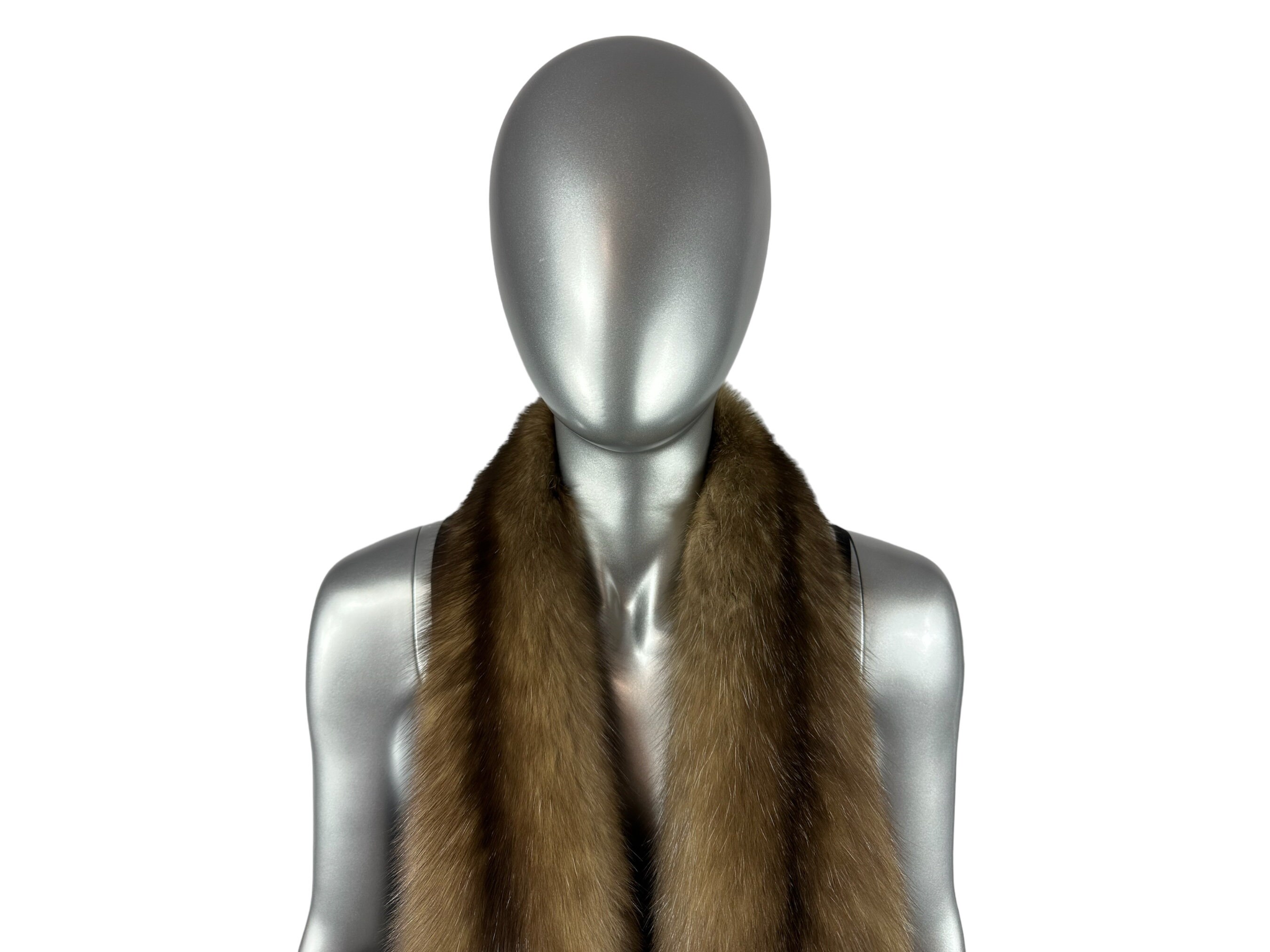 RUSSIAN SABLE Scarf W/5 Tails, Silver Tip, One Size, Certified Vintage ...