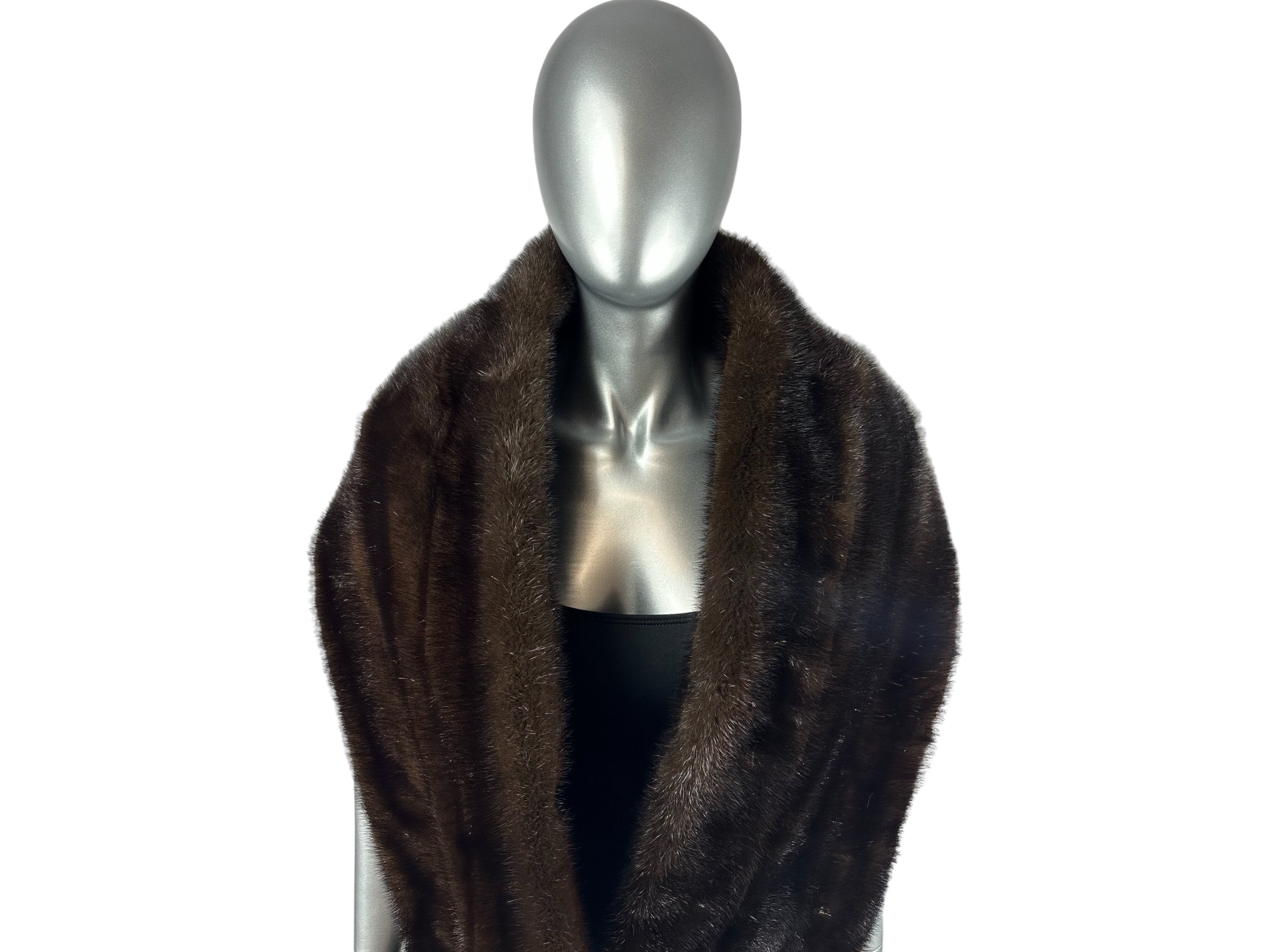 Dark MAHOGANY MINK Straight Stole, Double Sided Mink, Size 60L ...