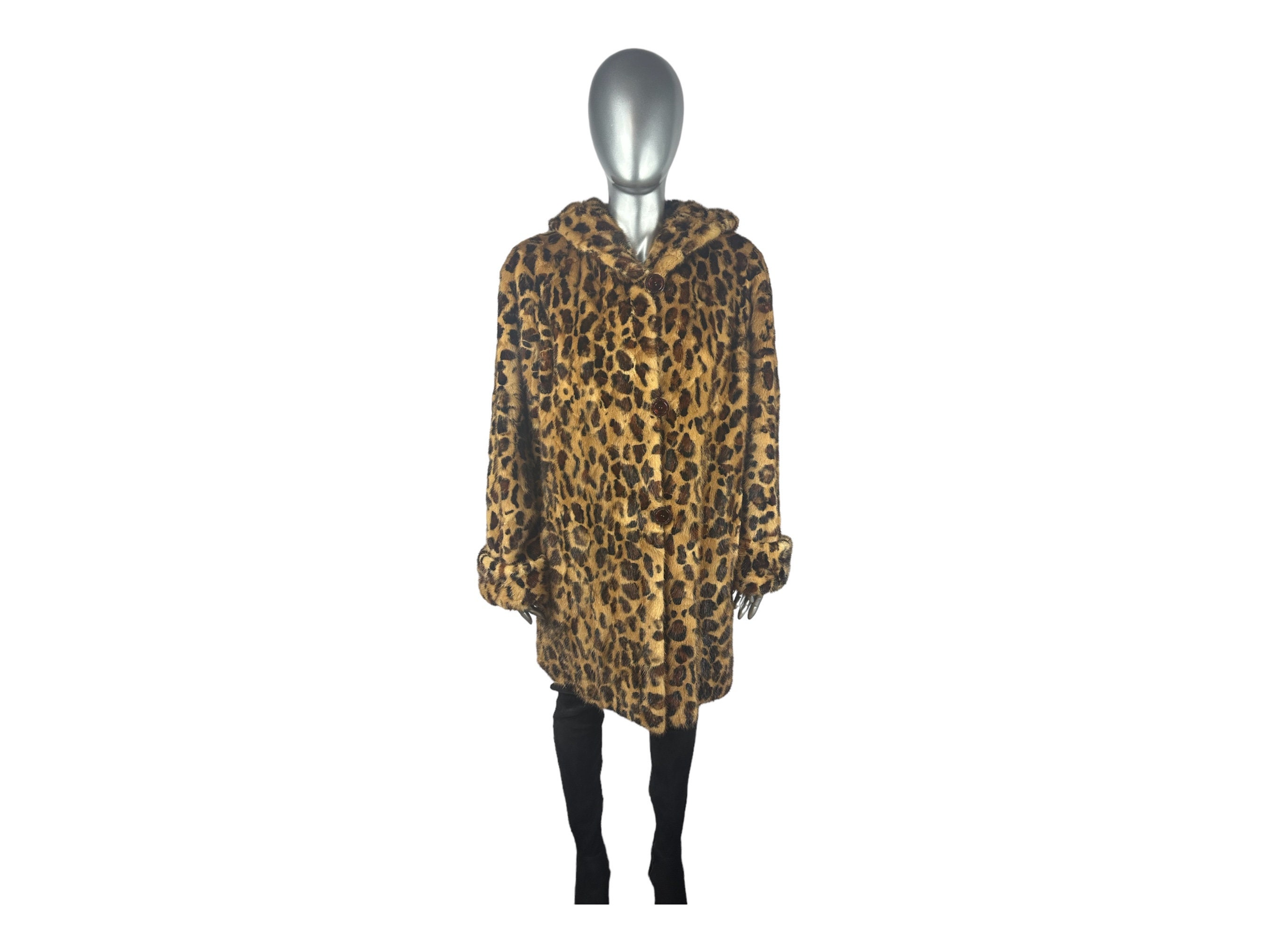 Leopard Print STENCILLED MINK Reversible Stroller W/hood, Size M ...