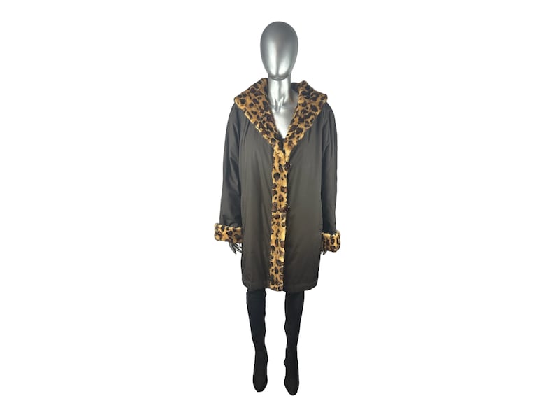 Leopard Print STENCILLED MINK Reversible Stroller W/hood, Size M ...