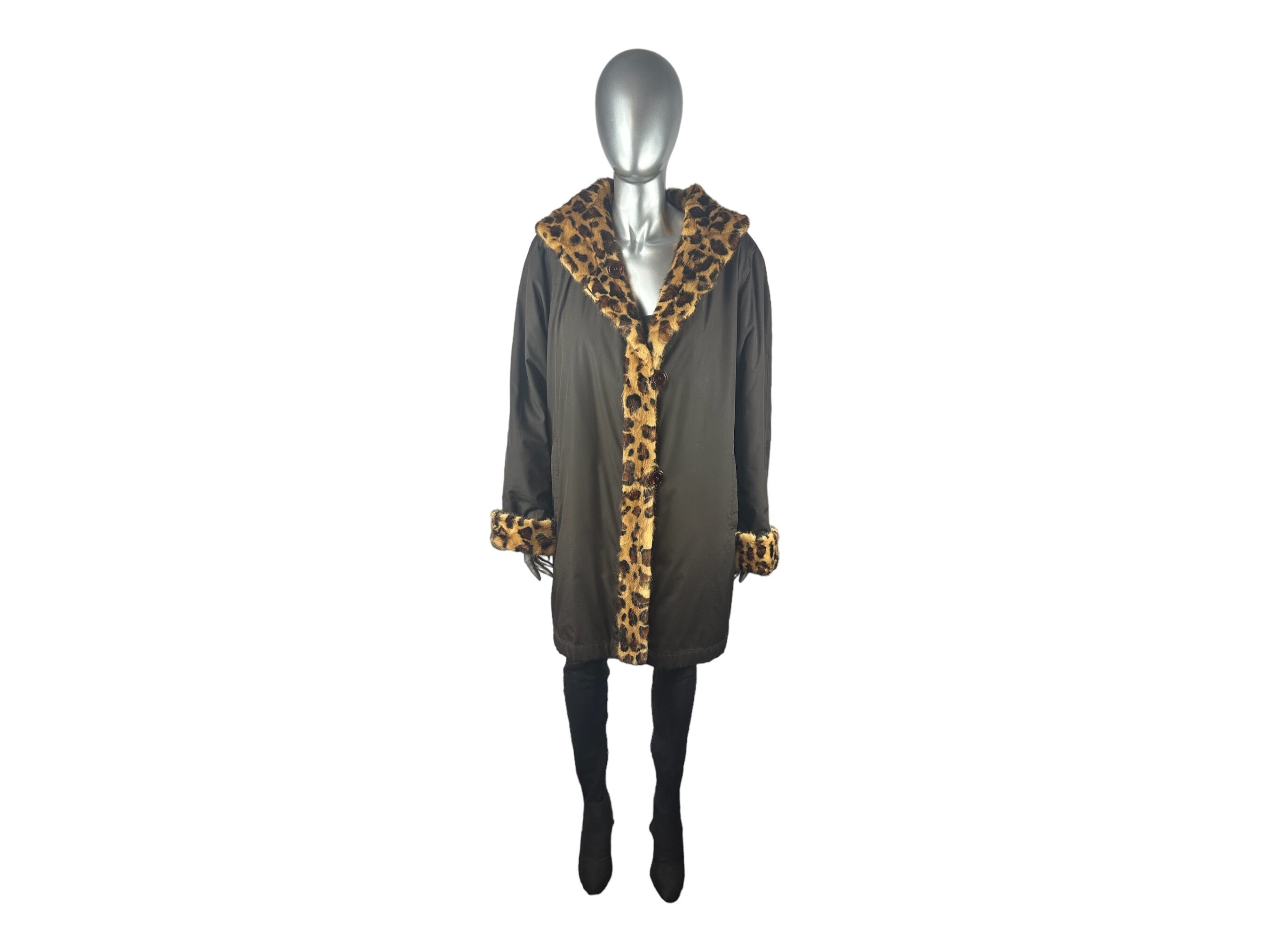 Leopard Print STENCILLED MINK Reversible Stroller W/hood, Size M ...