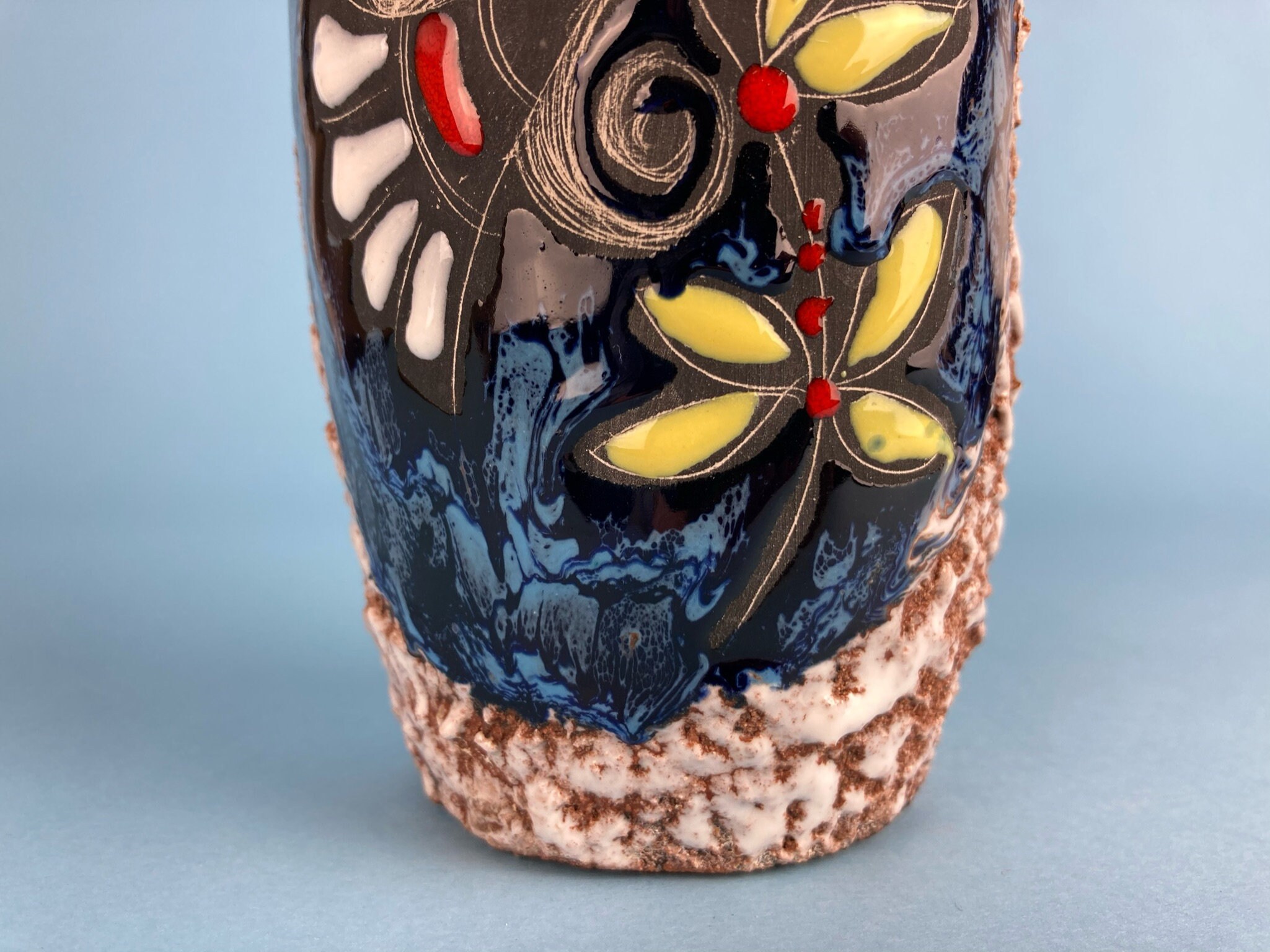 Fine Art Ceramics 1950s ITALIAN POTTERY Vintage Antique Vase Fat Lava ...