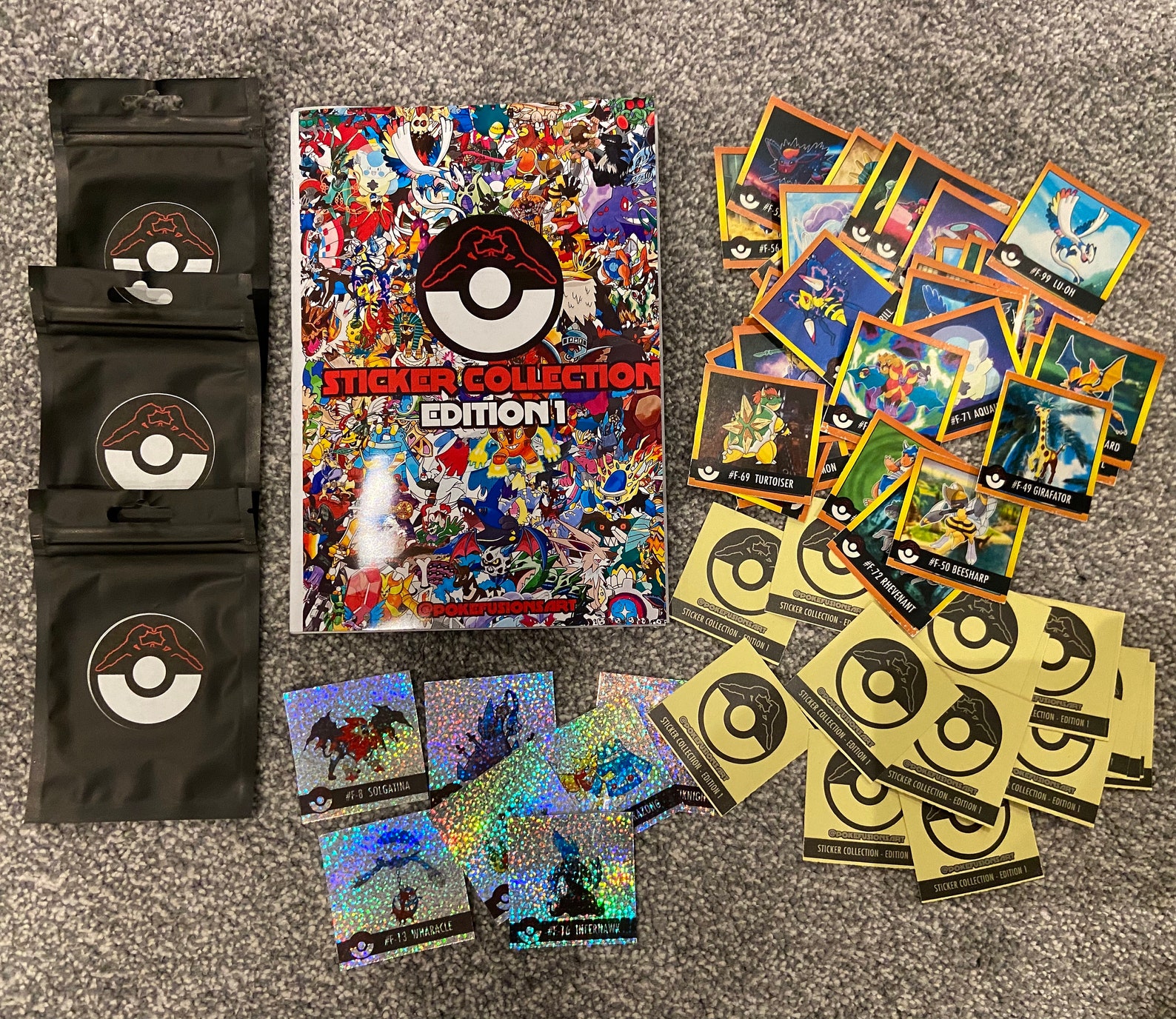 Holo Pokefusion Stickers Pack: 90s Style Collectible, Mystery Shiny - Etsy