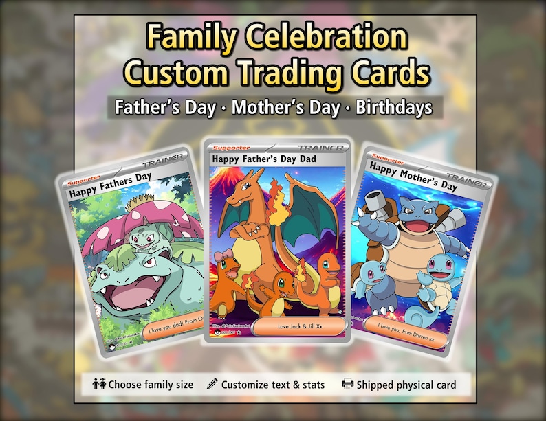 Customisable Family Celebration Trading Card | Father's Day, Mother's ...